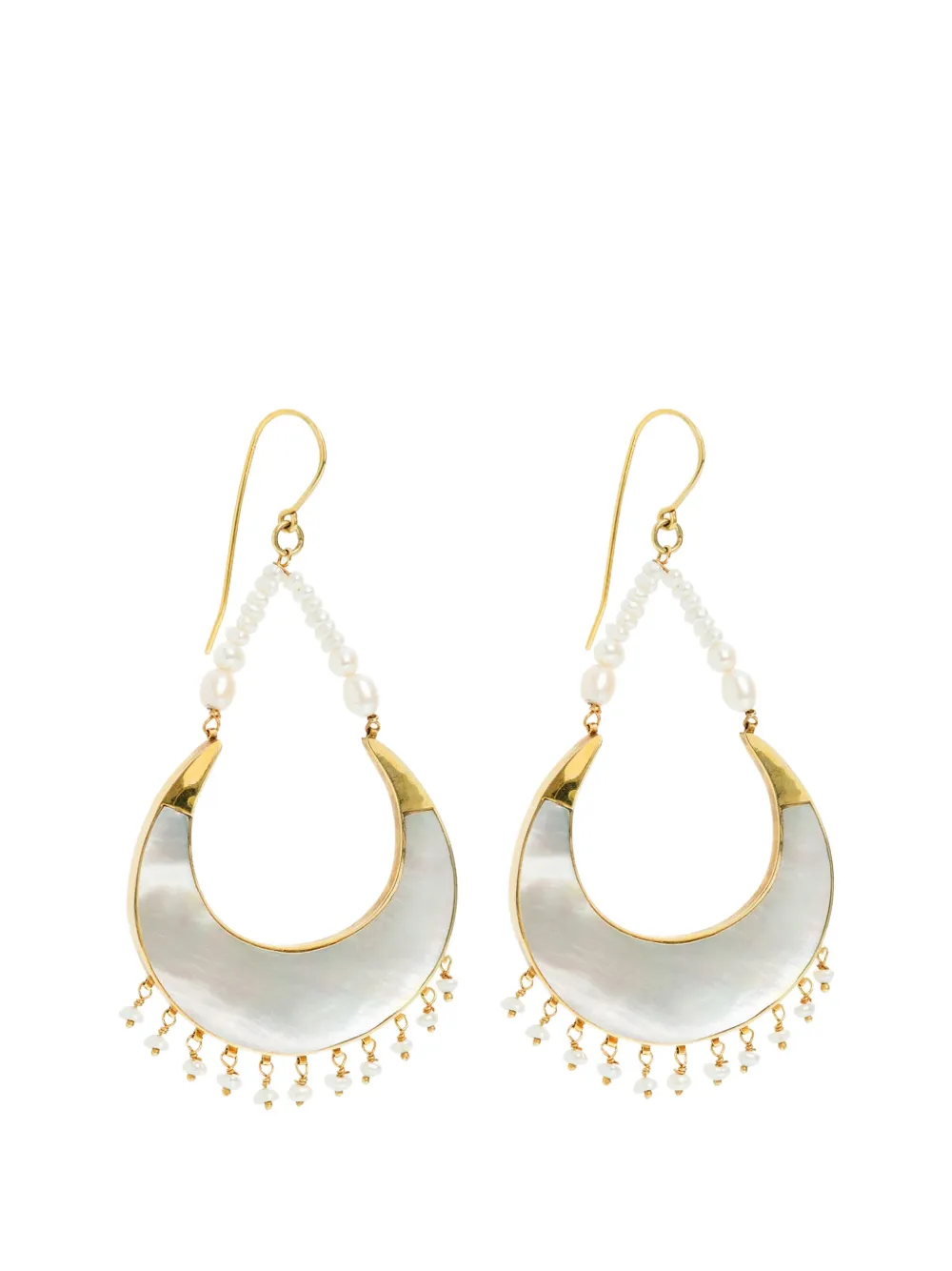 FREYA ROSE Warrioress Luna mother-of-pearl Earrings | Gold | FARFETCH ZA