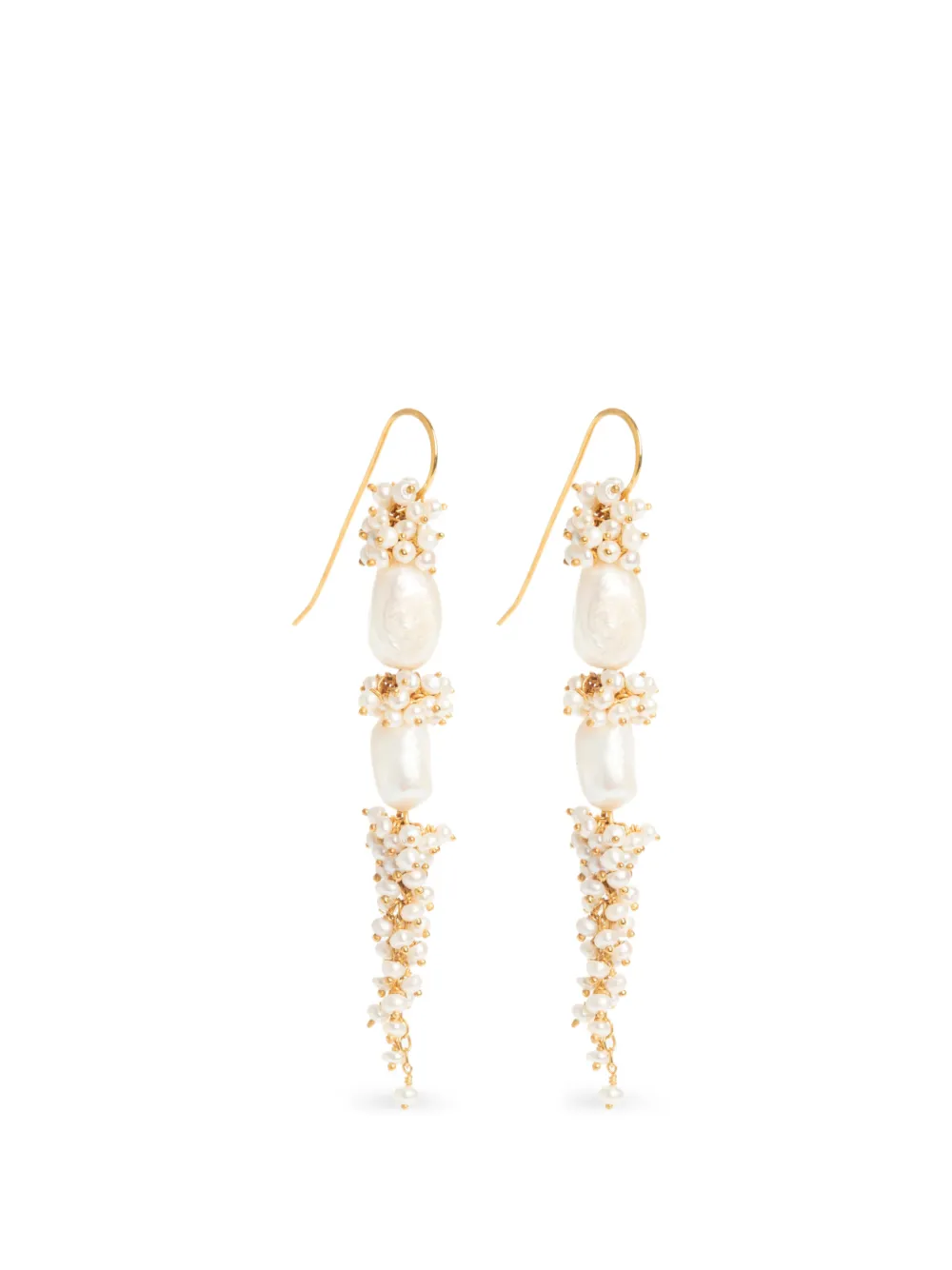 FREYA ROSE Baroque long-drop-design Earrings | Gold | FARFETCH