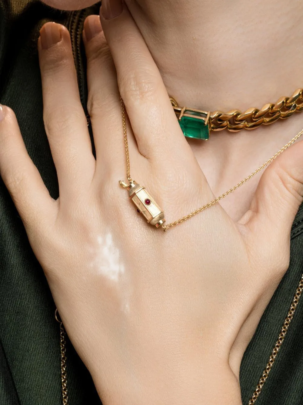 Marie Lichtenberg Ruby Coco Necklace | Gold | FARFETCH CA