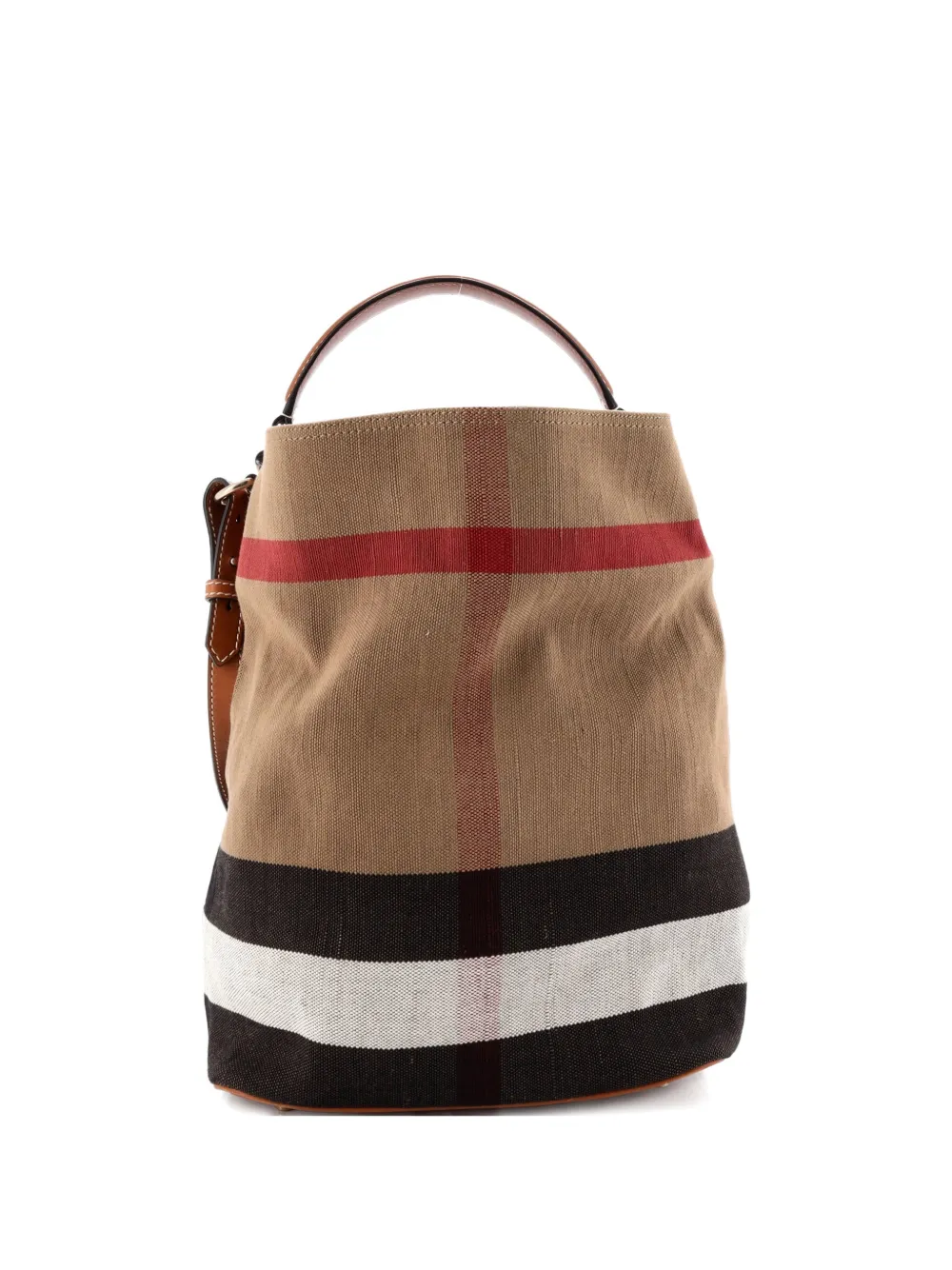 Burberry Pre-Owned Ashby Bag House Check Canvas Medium Bucket Bag ...