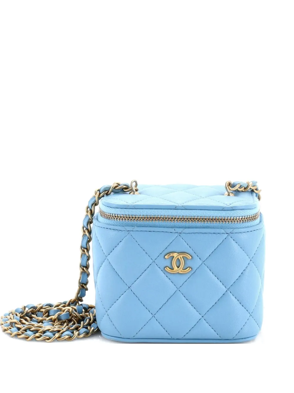 CHANEL Pre-Owned Pearl Crush Vanity Case With Chain Quilted Lambskin ...