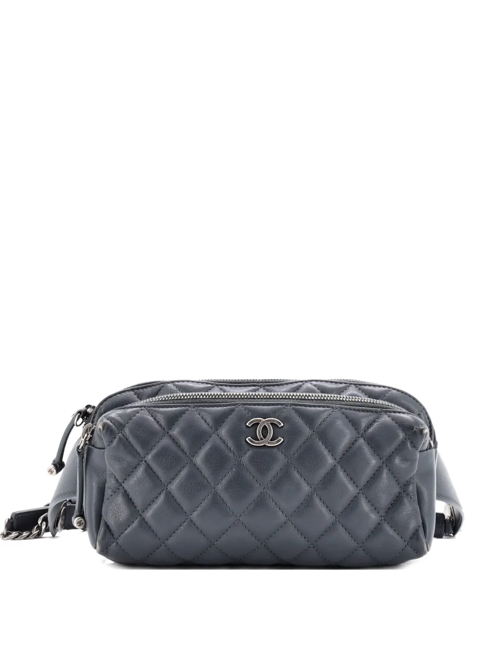CHANEL Pre-Owned Street CC Waist Bag Quilted Calfskin Belt Bag | Grey ...