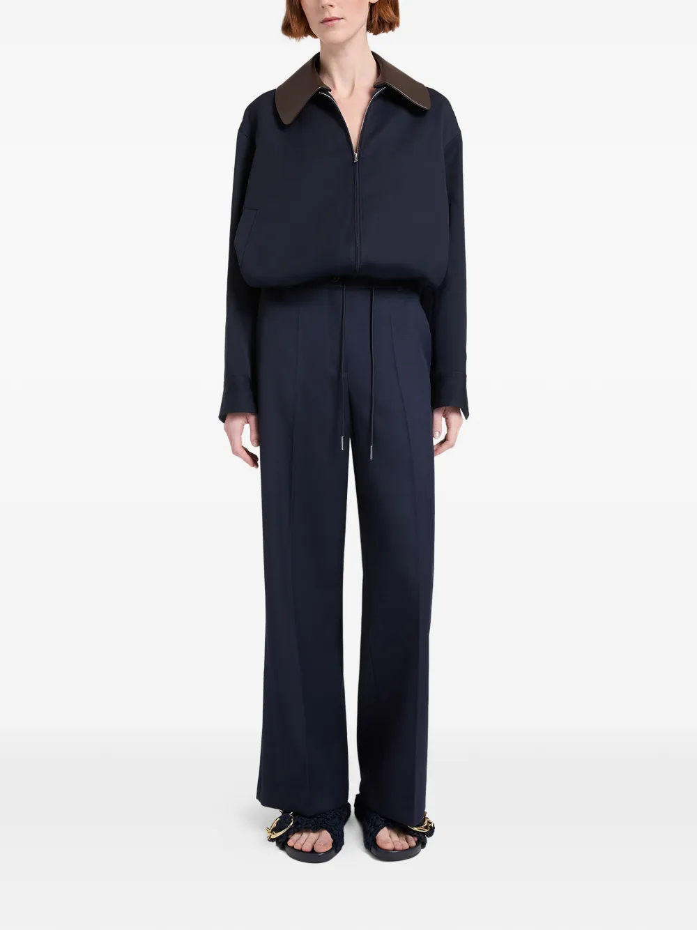 Ports 1961 contrasting-collar Jacket | Blue | FARFETCH HK