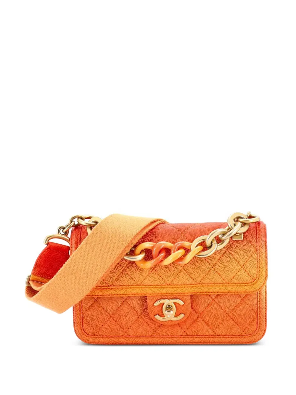 CHANEL Pre-Owned Sunset On The Sea Flap Bag Quilted Caviar Small ...
