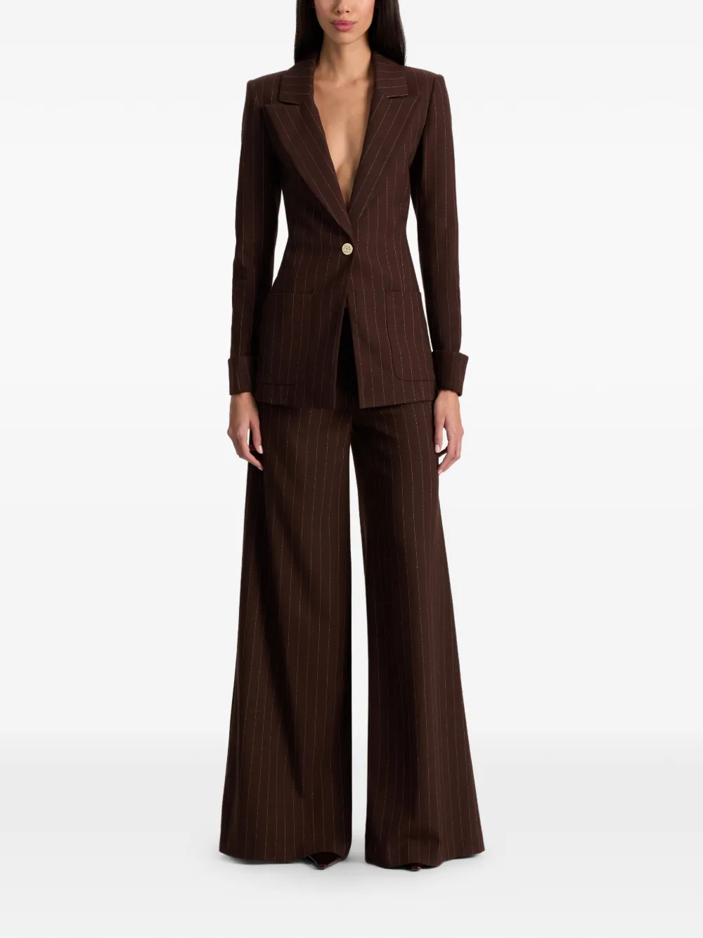 Alice + Olivia roll-cuff Blazer | Brown | FARFETCH HK
