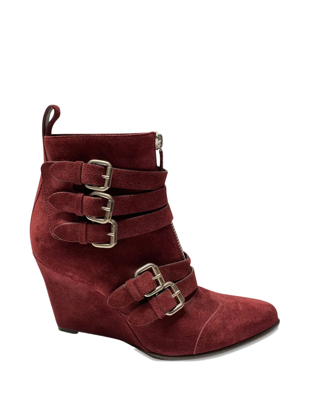 Tabitha Simmons Buckled Wedge Boots | Red | FARFETCH AU