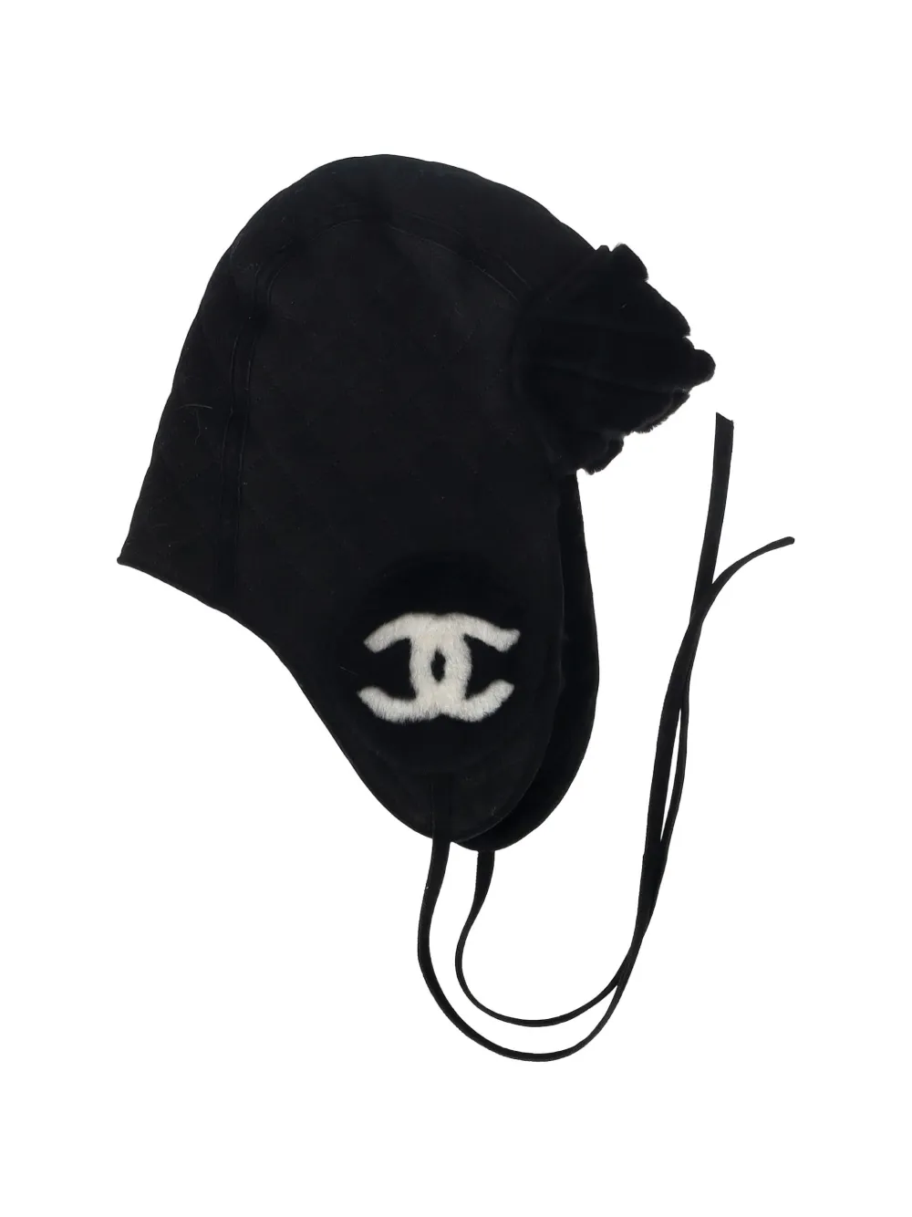 CHANEL Pre-Owned Quilted CC Logo Hat | Black | FARFETCH