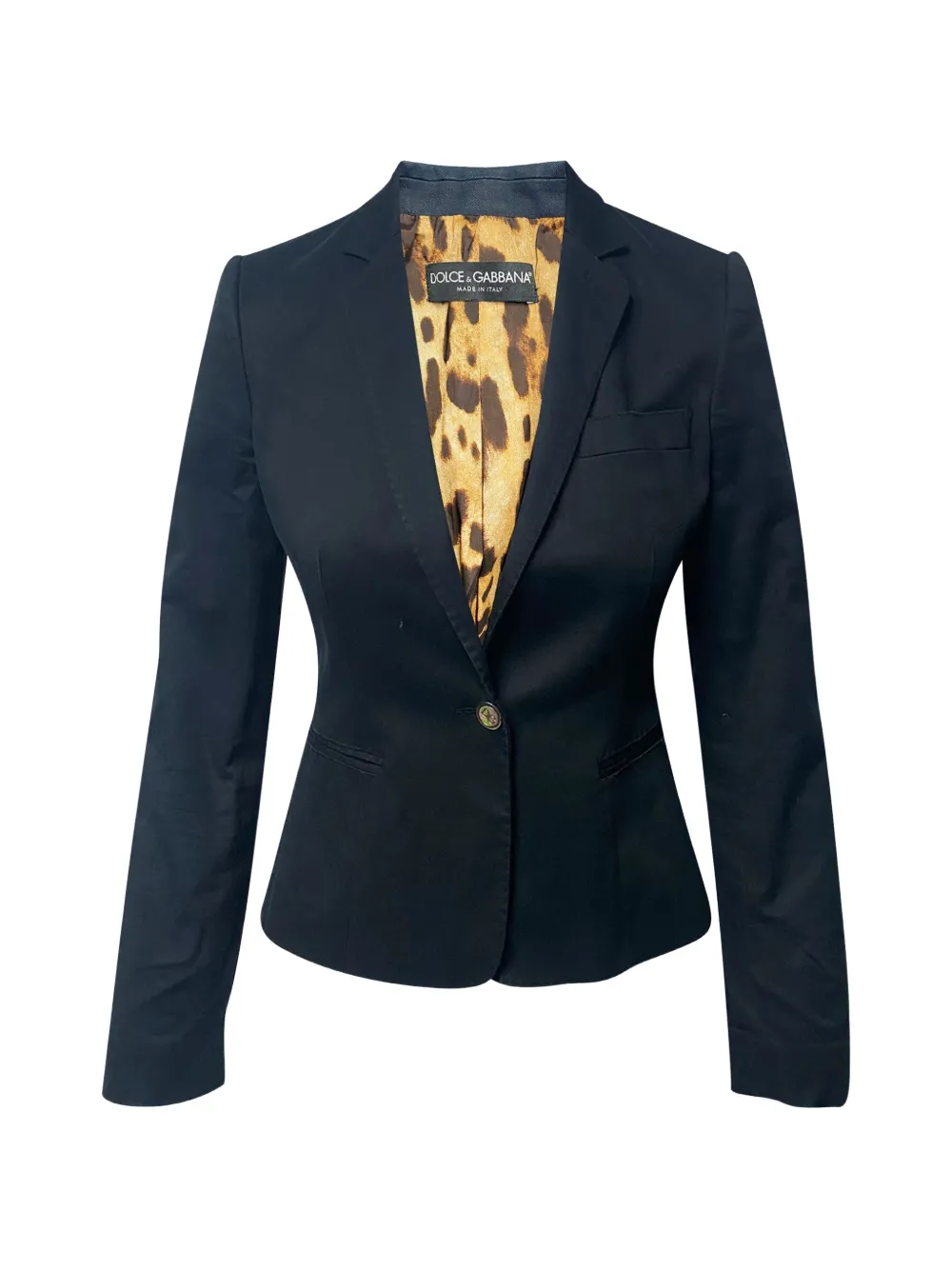Dolce & Gabbana Pre-Owned leopard-print Button Blazer | Black | FARFETCH