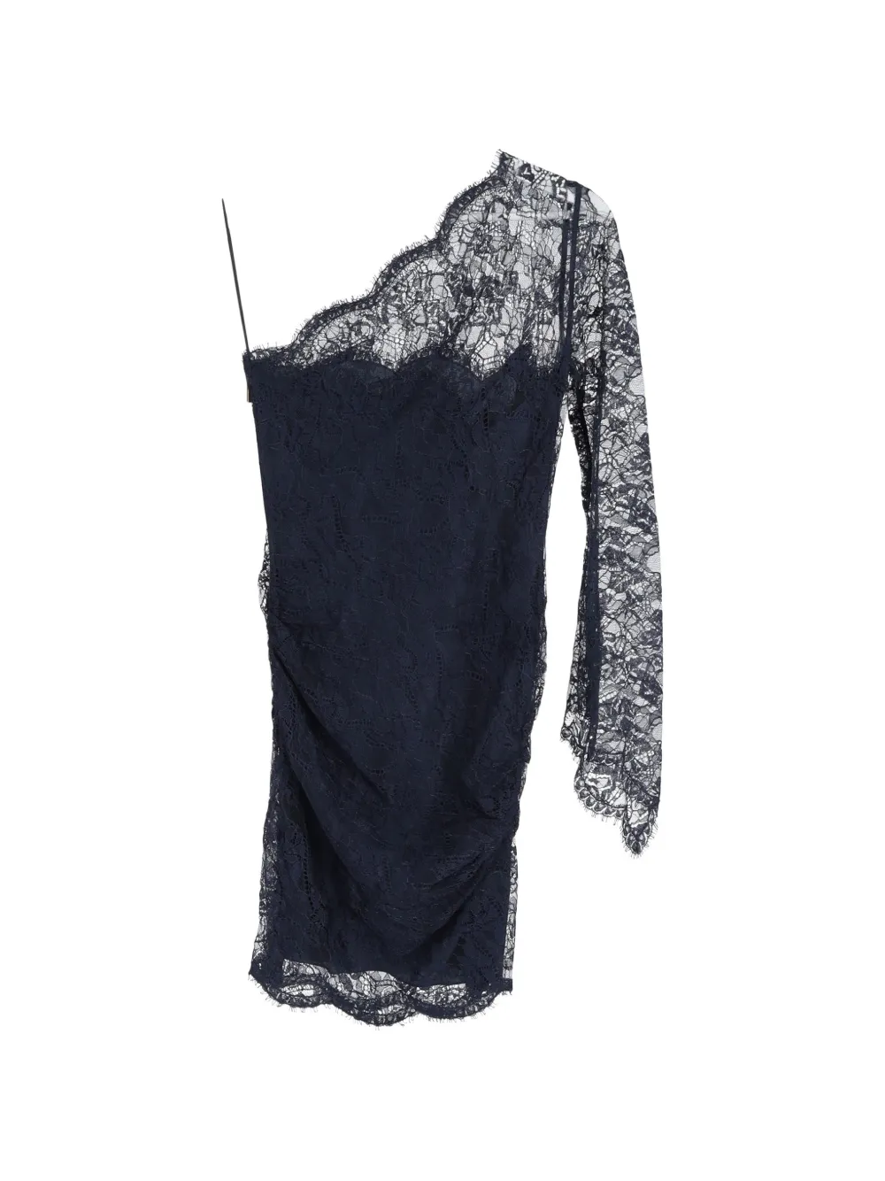 PUCCI Pre-Owned Lace one-shoulder Mini Dress | Blue | FARFETCH