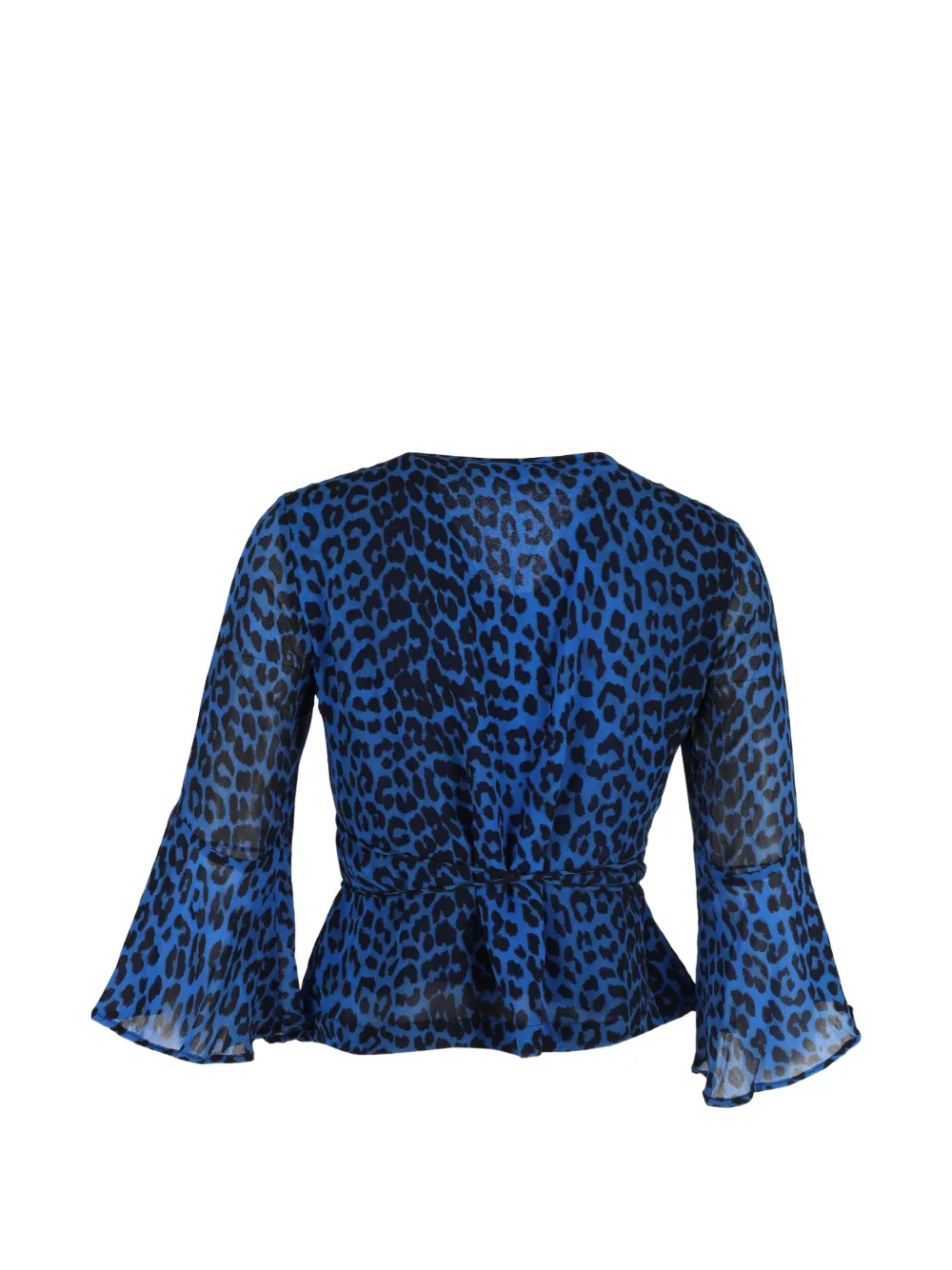 GANNI animal-print Wrap Blouse | Blue | FARFETCH AU