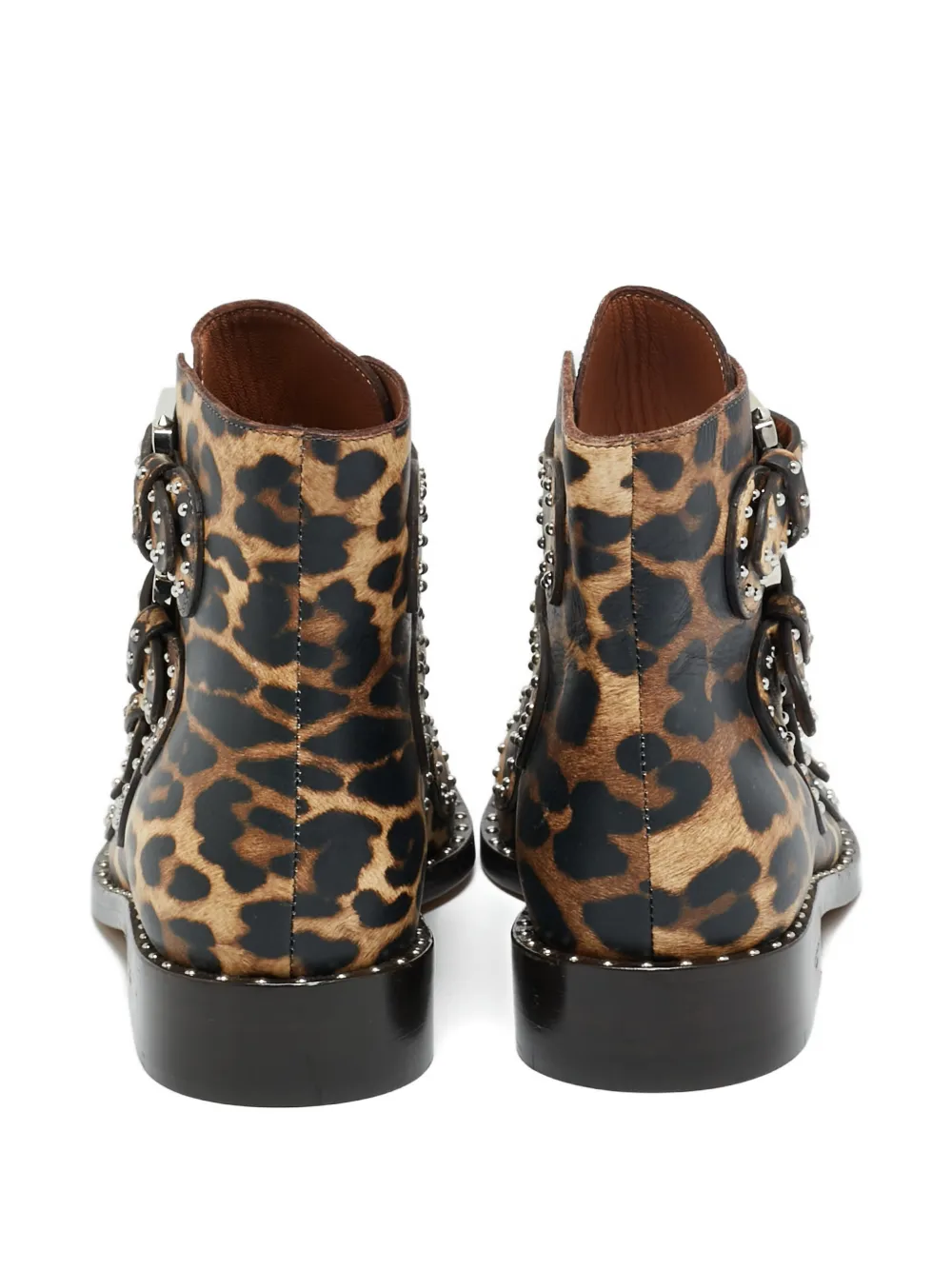 Givenchy Pre-Owned leopard-print studded-embellishment Buckle Boots ...