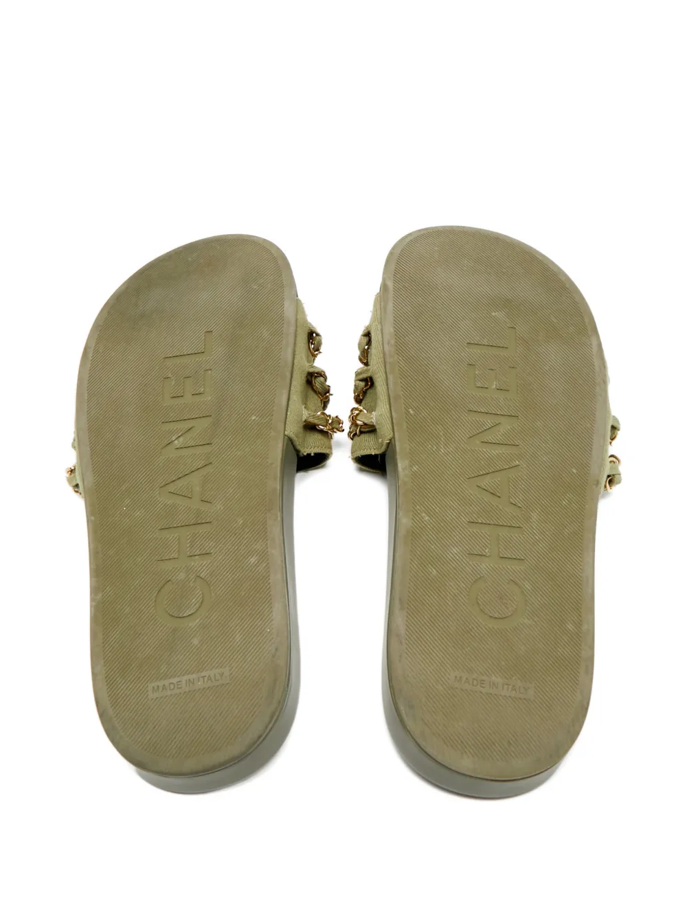 CHANEL Pre-Owned Tropiconic Chain Slides | Green | FARFETCH