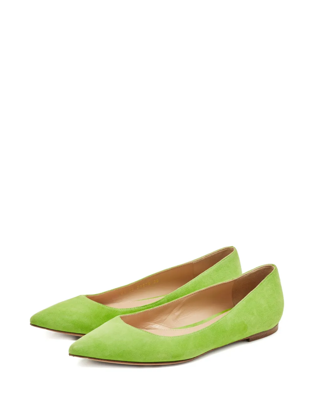 Gianvito Rossi Suede almond-toe Ballet Flats | Green | FARFETCH
