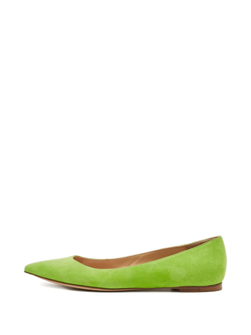 Gianvito Rossi Suede almond-toe Ballet Flats | Green | FARFETCH