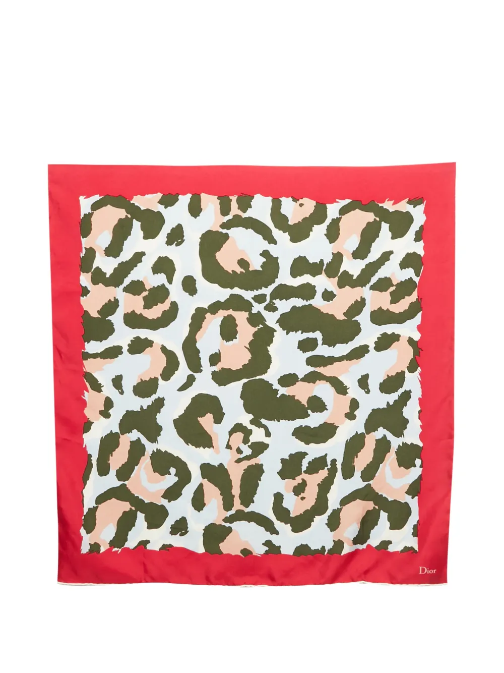 Christian Dior Pre-Owned Pink Leopard Print Silk Scarf | Neutrals ...