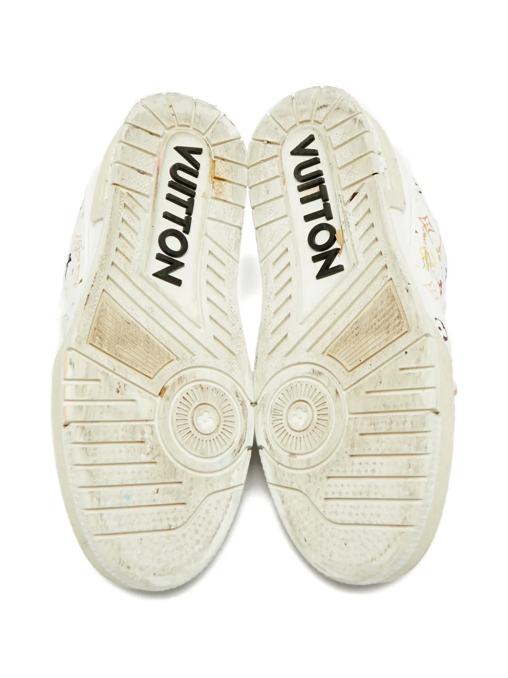 Louis Vuitton Pre-Owned x Takashi Murakami Leather Sneakers | White ...