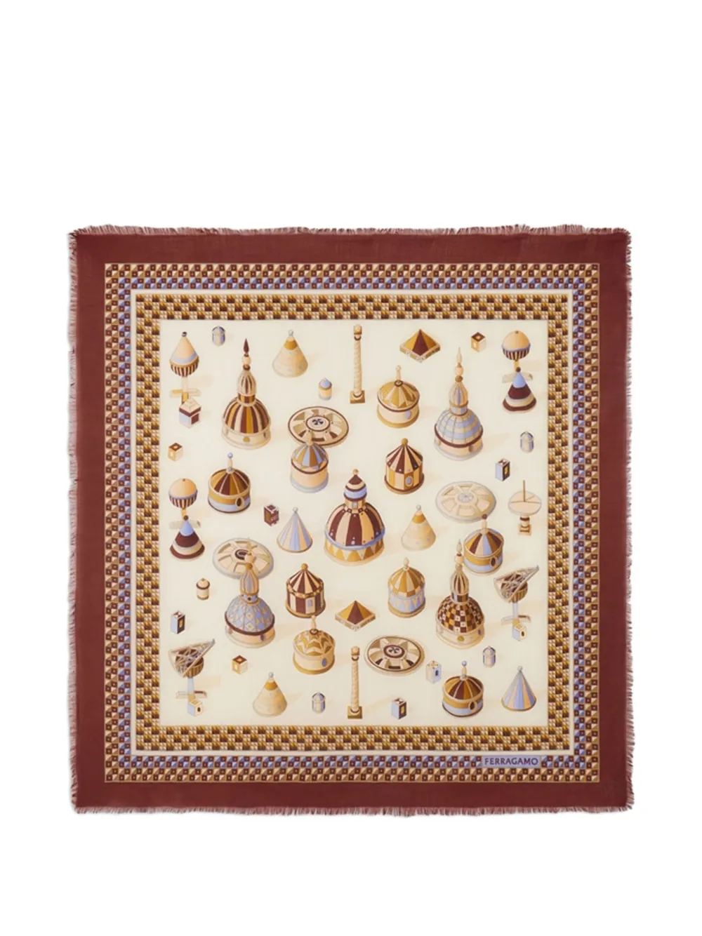 Ferragamo Geometrical Renaissance Print Scarf | Neutrals | FARFETCH