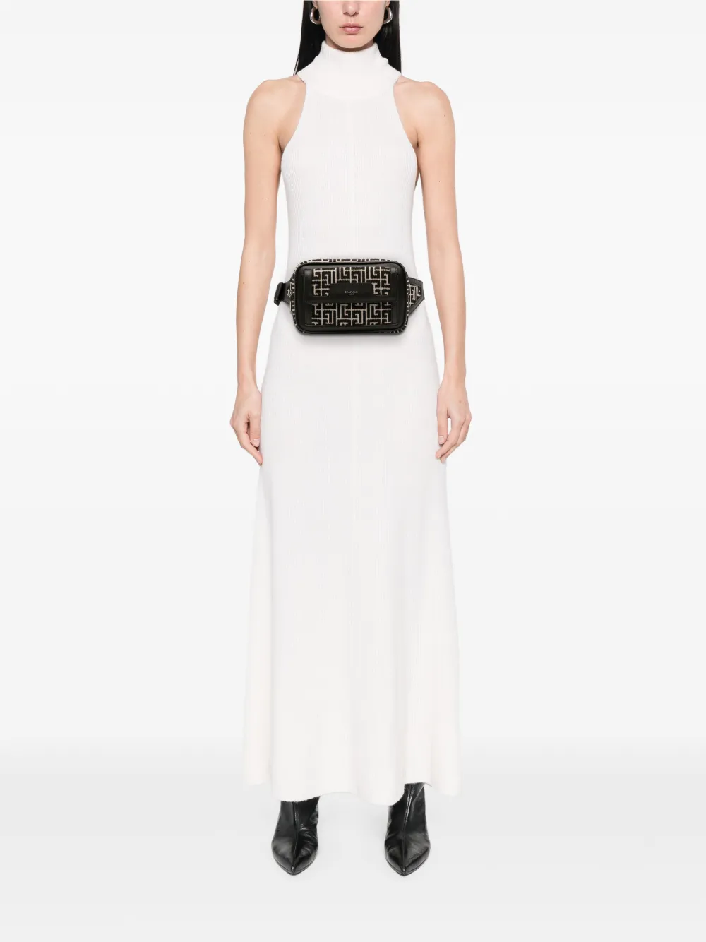 Balmain Pre-Owned 2020-2025 Monogram Leather Trimmed Jacquard Belt Bag ...