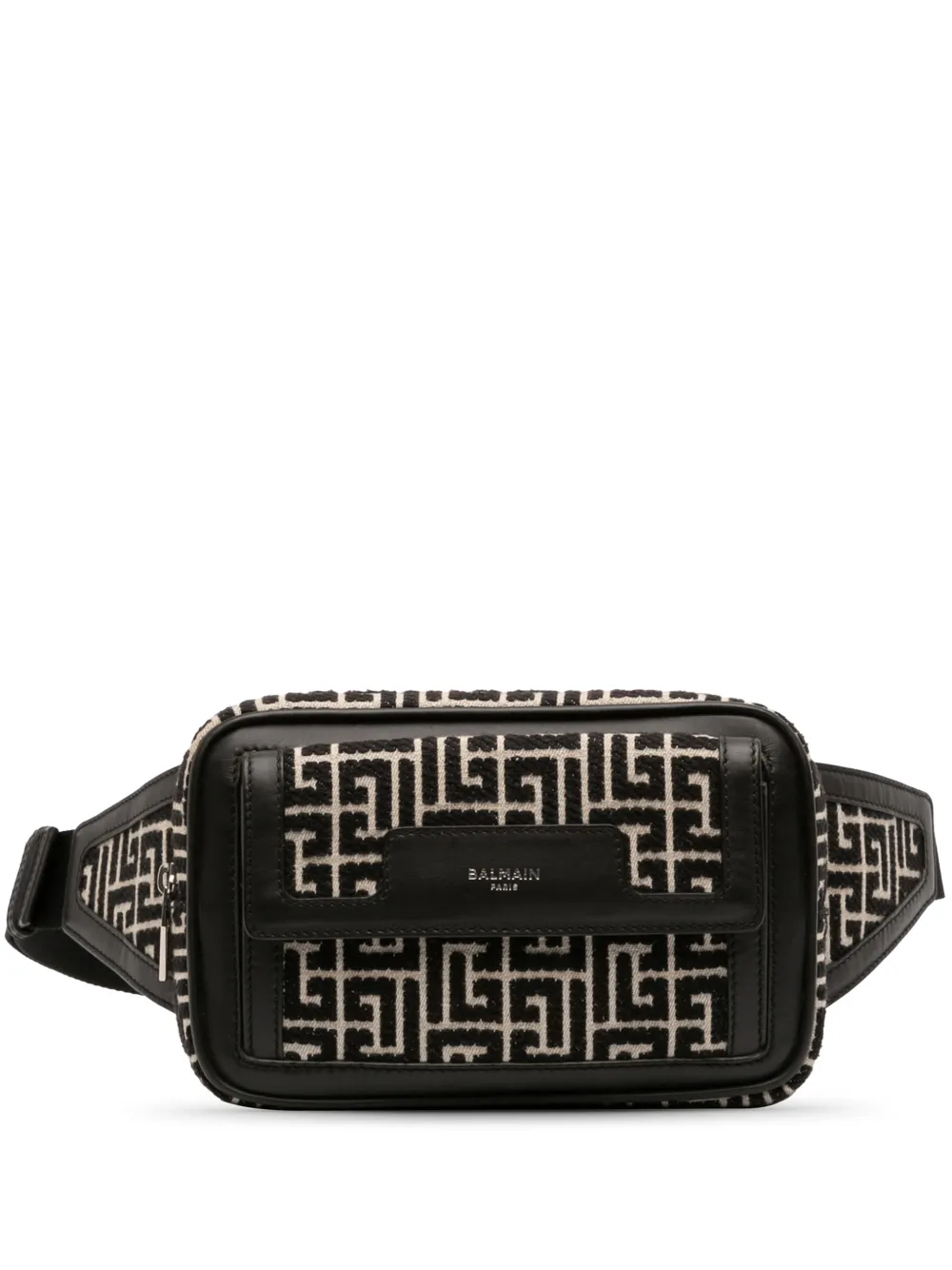 Balmain Pre-Owned 2020-2025 Monogram Leather Trimmed Jacquard Belt Bag ...
