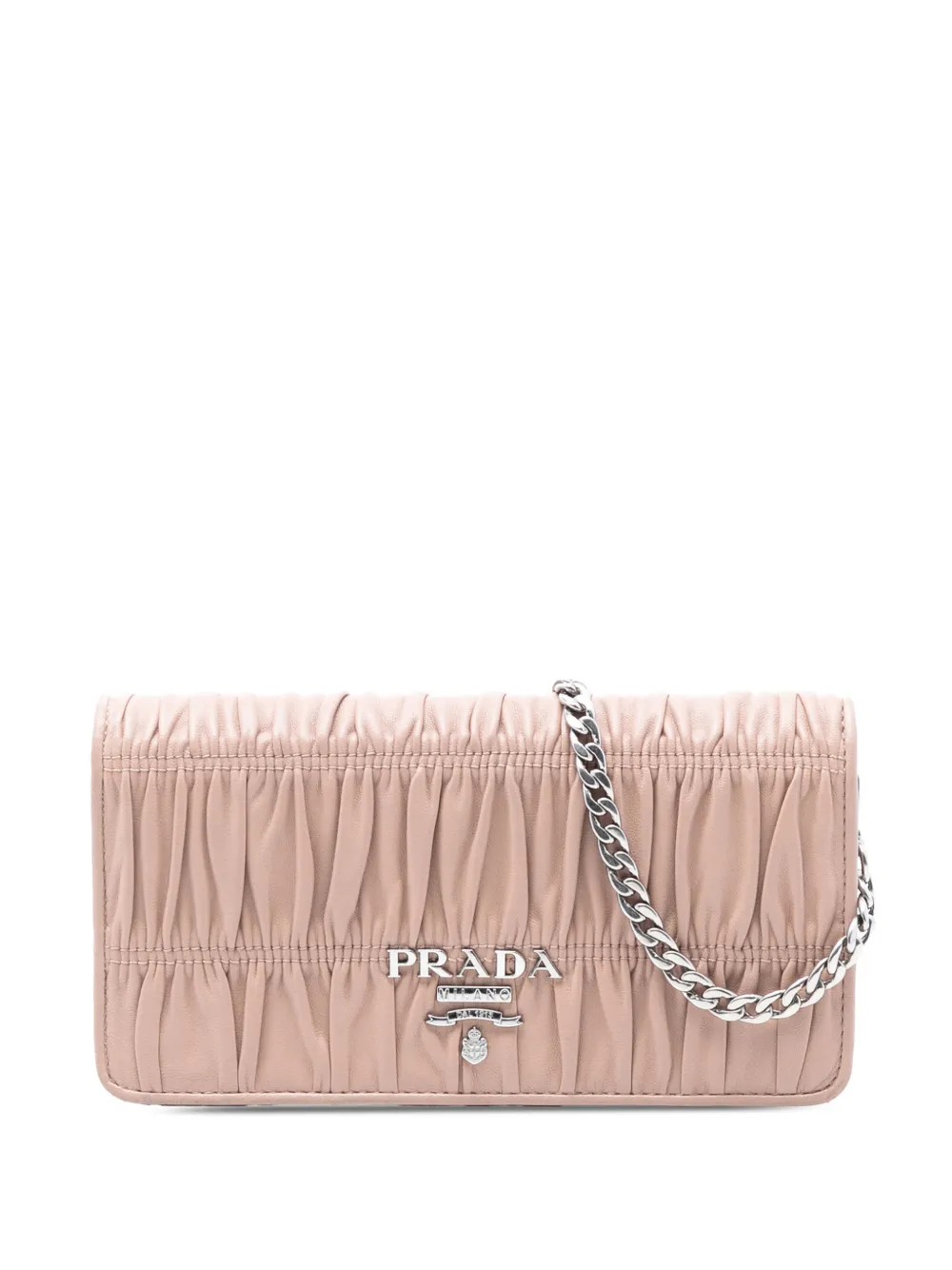 Prada Pre-Owned 2000-2025 Nappa Gaufre Wallet On Chain Crossbody Bag ...