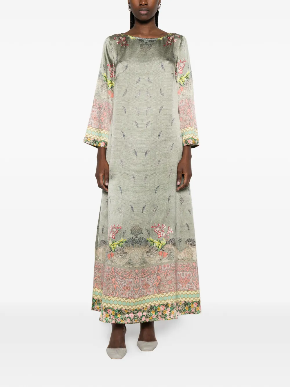 Pierre-Louis Mascia Mutka floral-print Dress | Green | FARFETCH QA