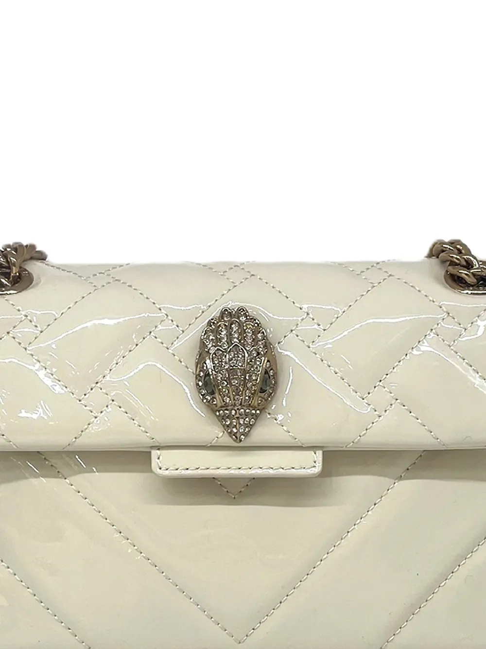 Kurt Geiger London Quilted Embellishment Shoulder Bag | White | FARFETCH UK