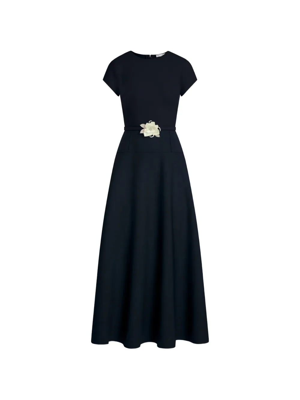 Oscar De La Renta Floral Belt Dress | Blue | FARFETCH AU