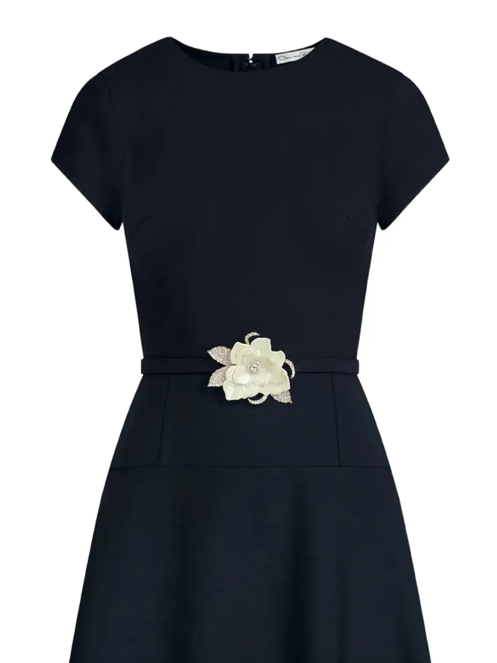Oscar De La Renta Floral Belt Dress | Blue | FARFETCH AU