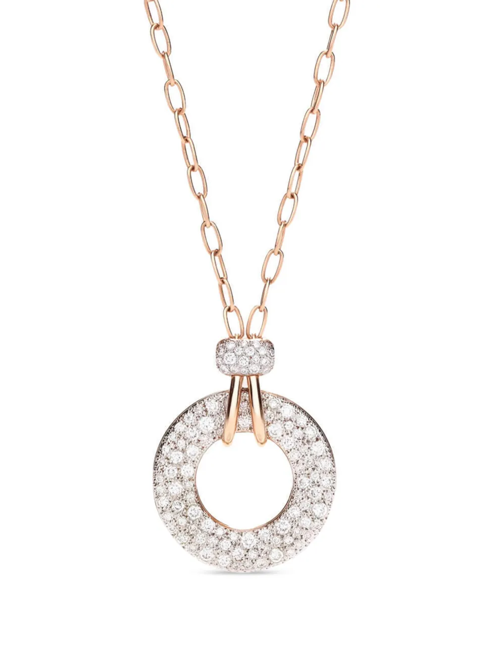 Pomellato Chain Diamond Circular Pendant Necklace | Gold | FARFETCH