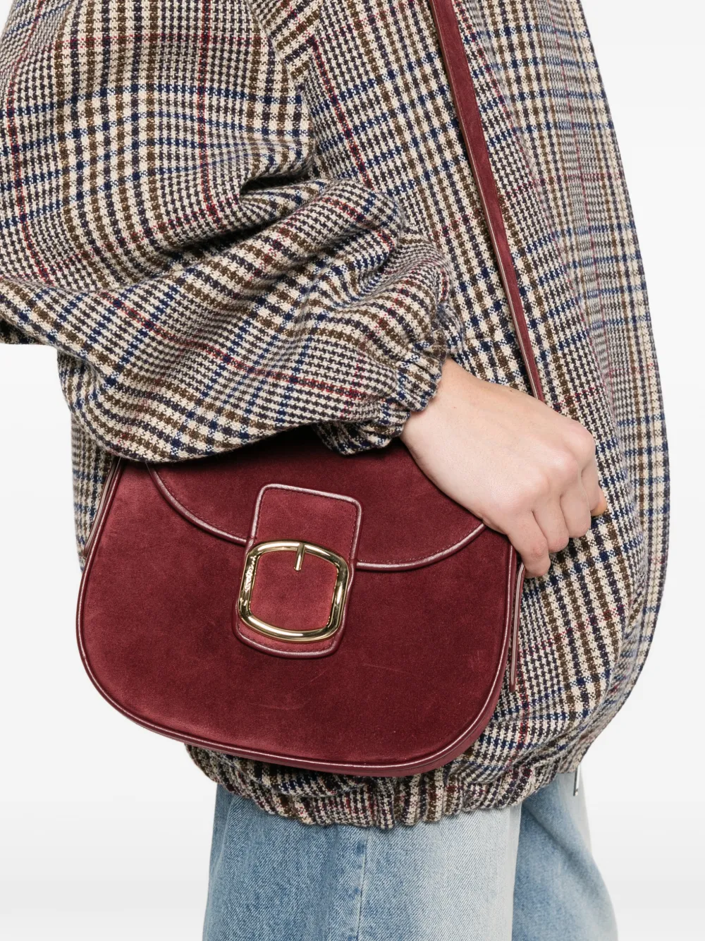 Santoni Buckled Leather Shoulder Bag | Red | FARFETCH