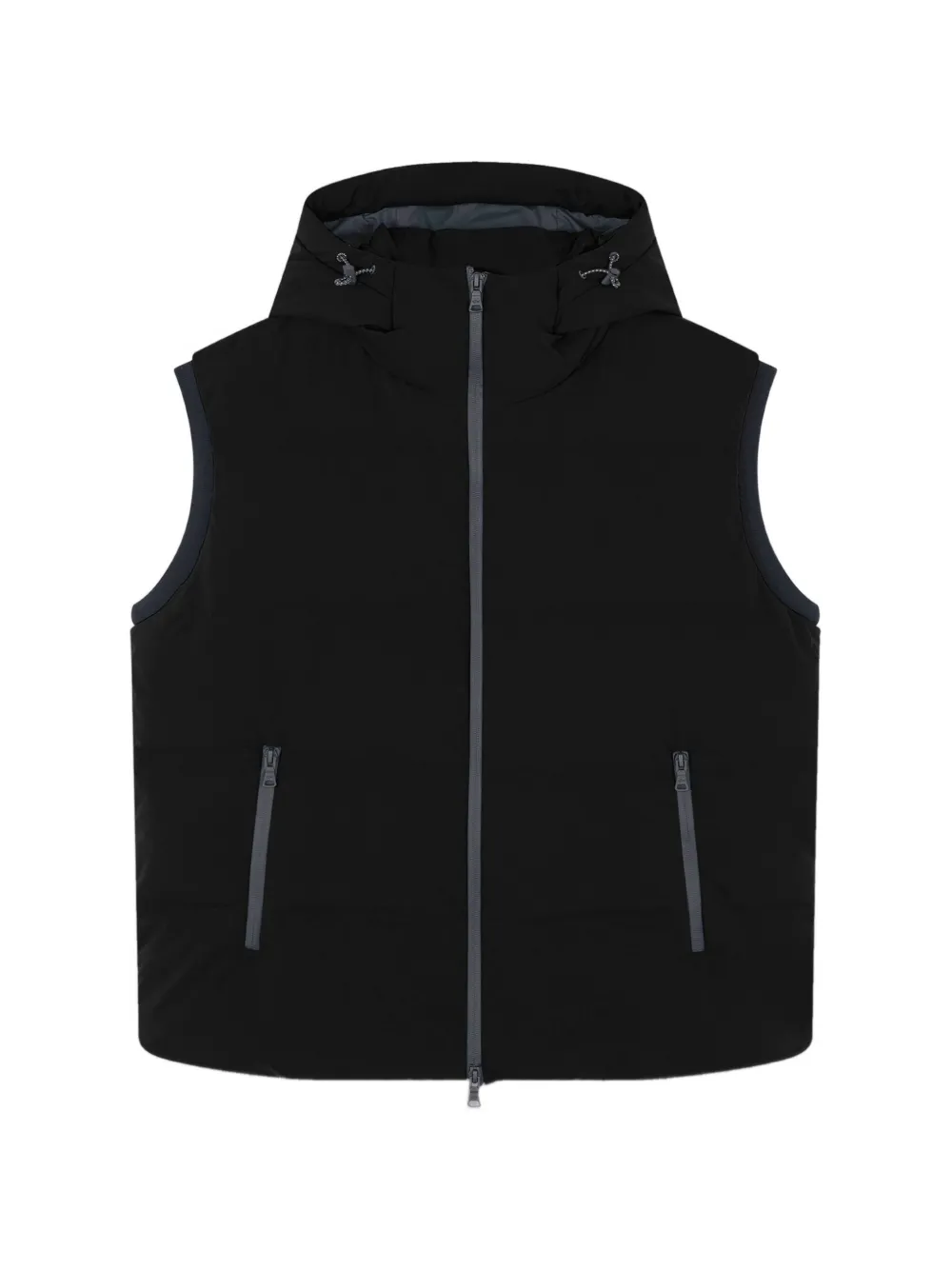 Paul & Shark Typhoon Platinum Padded Concealed Hood Vest | Black | FARFETCH