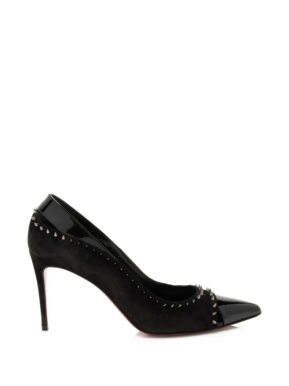Christian Louboutin Pre-Owned Duvette Spikes Pointed Pumps | 黑色 ...