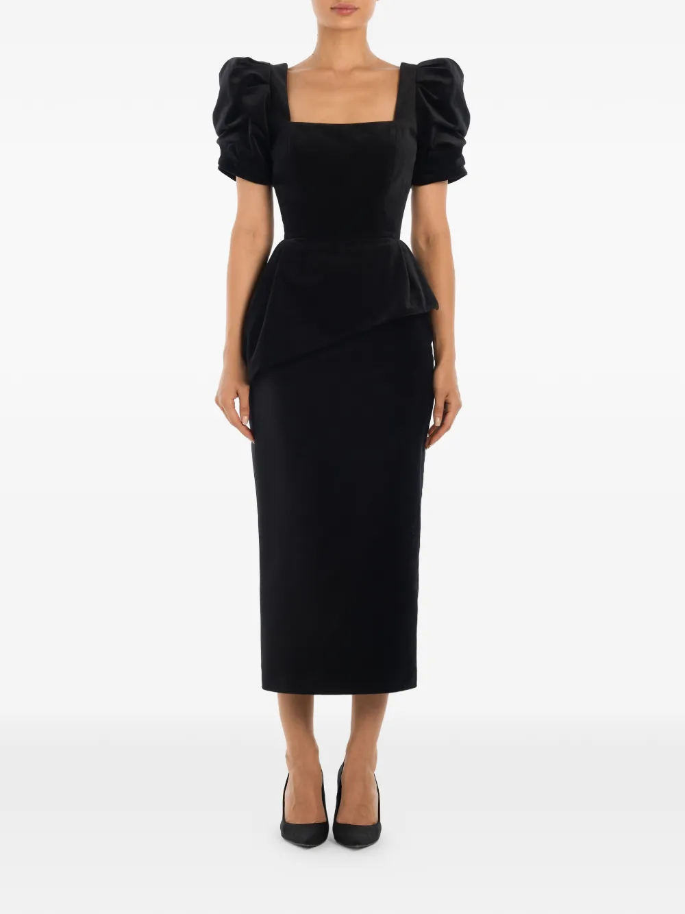 POST MERIDIEM Peplum Maxi Skirt | Black | FARFETCH