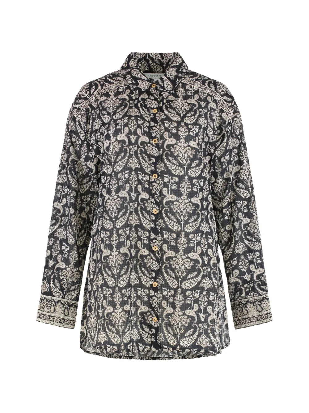 Veronica Beard Lloyd Button Shirt | Black | FARFETCH AU