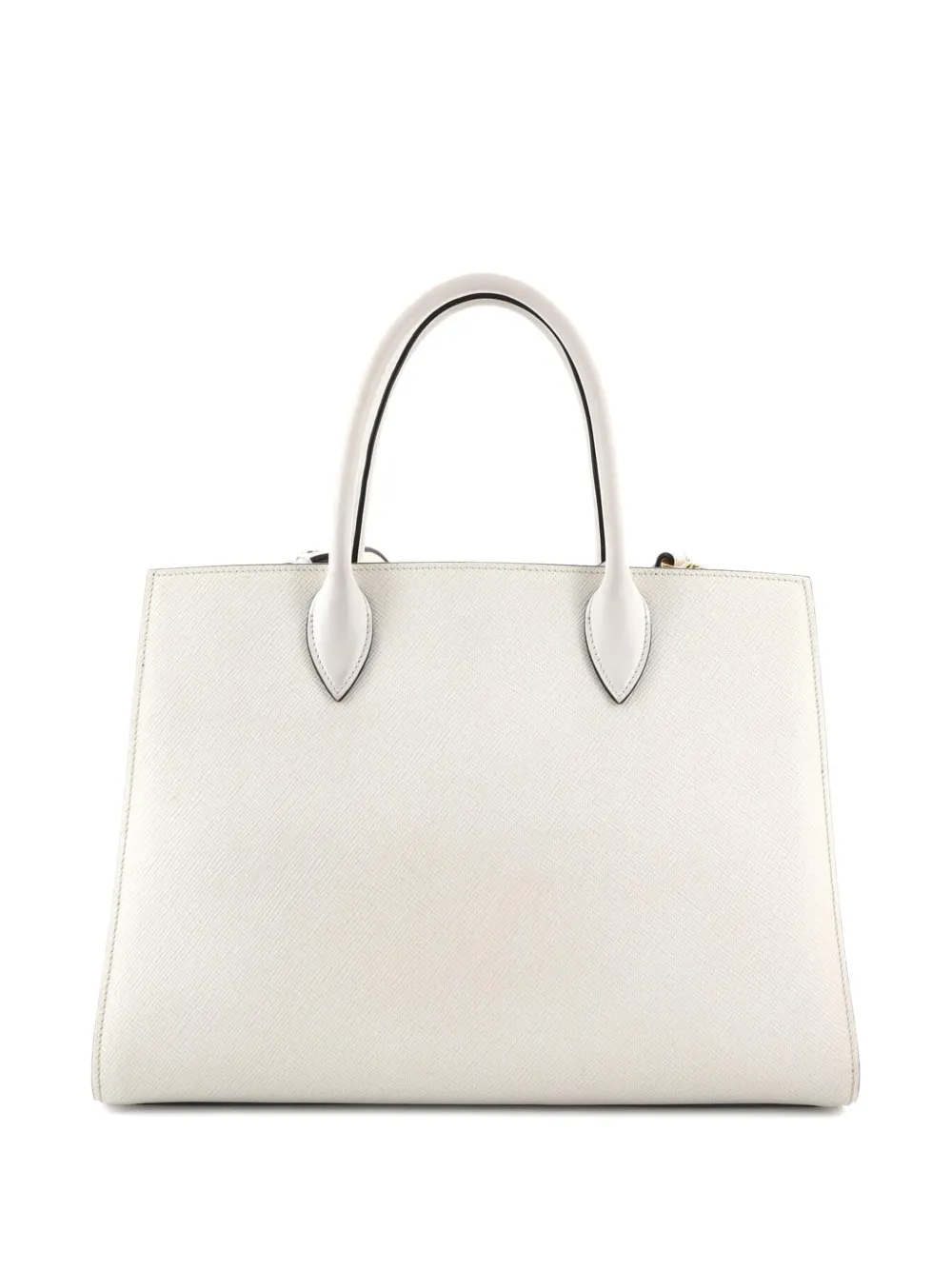 Prada Pre-Owned Side Pleat Saffiano Leather Large Tote Bag | White ...