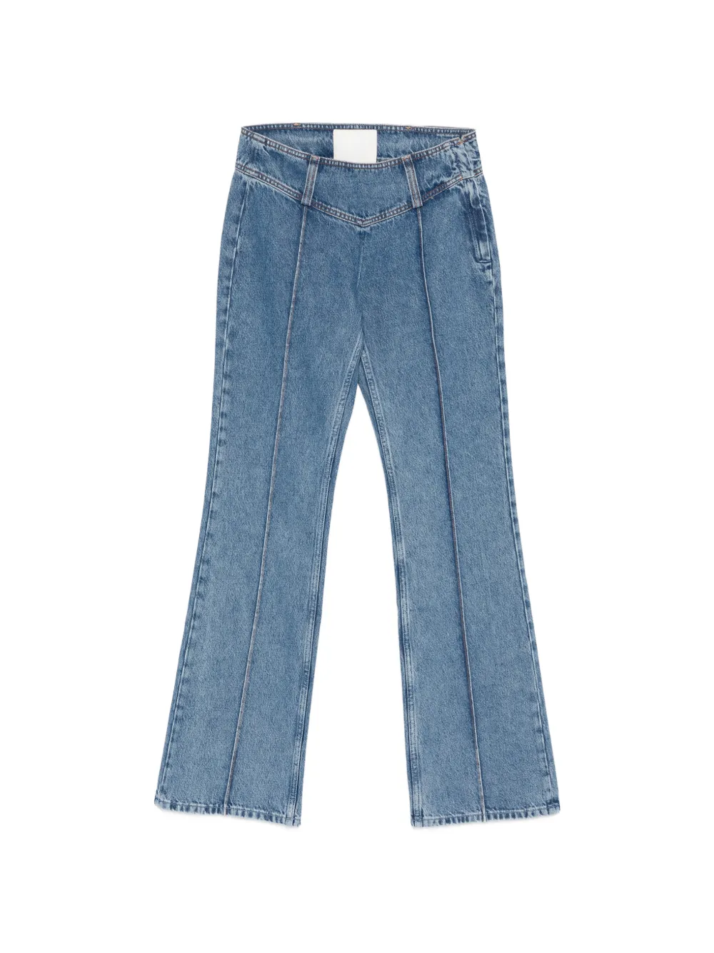 MOTHER SNACKS! The Pin Up Takeout Heel seam-detail Jeans | Blue ...