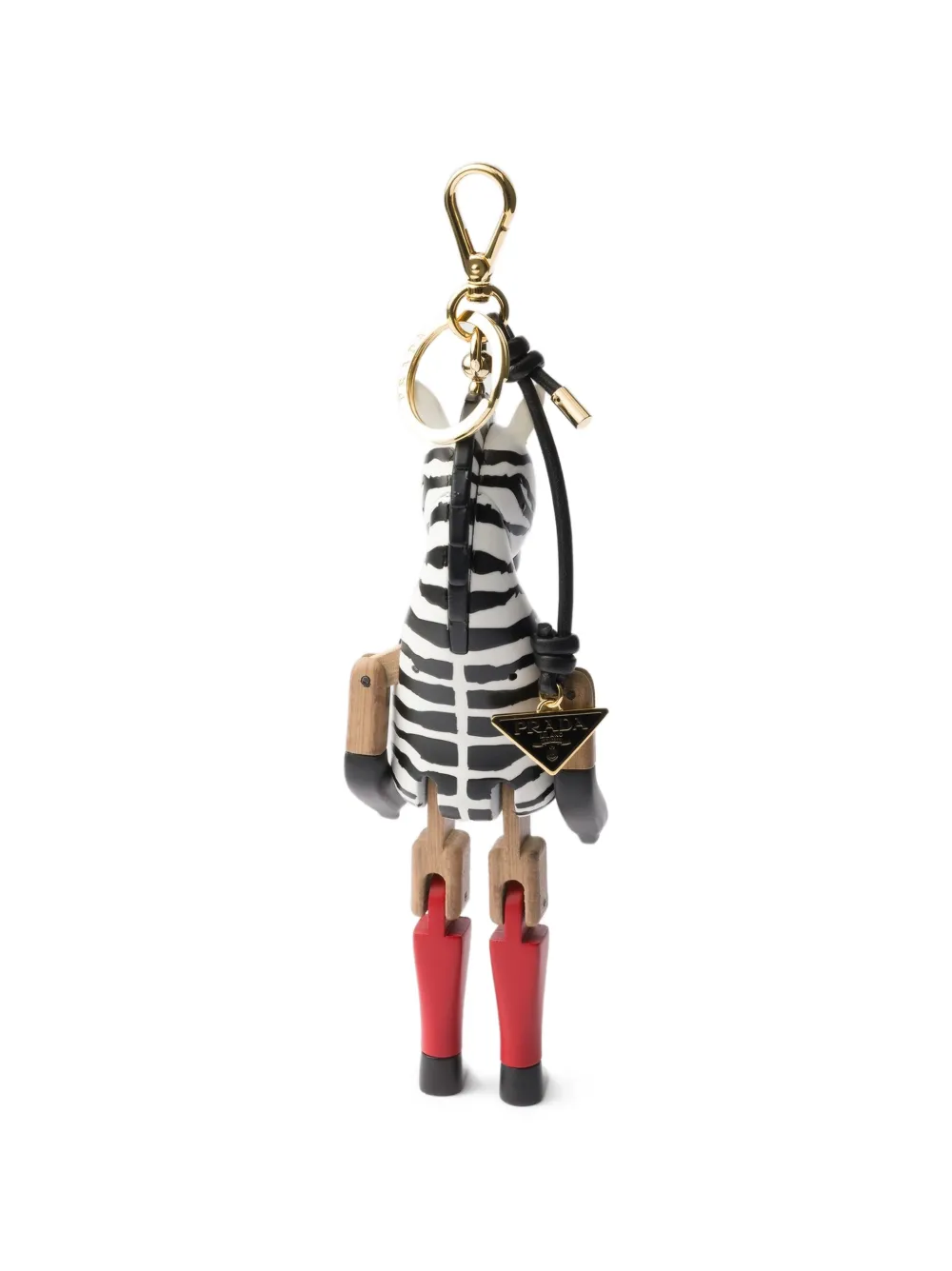 Prada Zebra Triangle Keyring Charm | White | FARFETCH UK