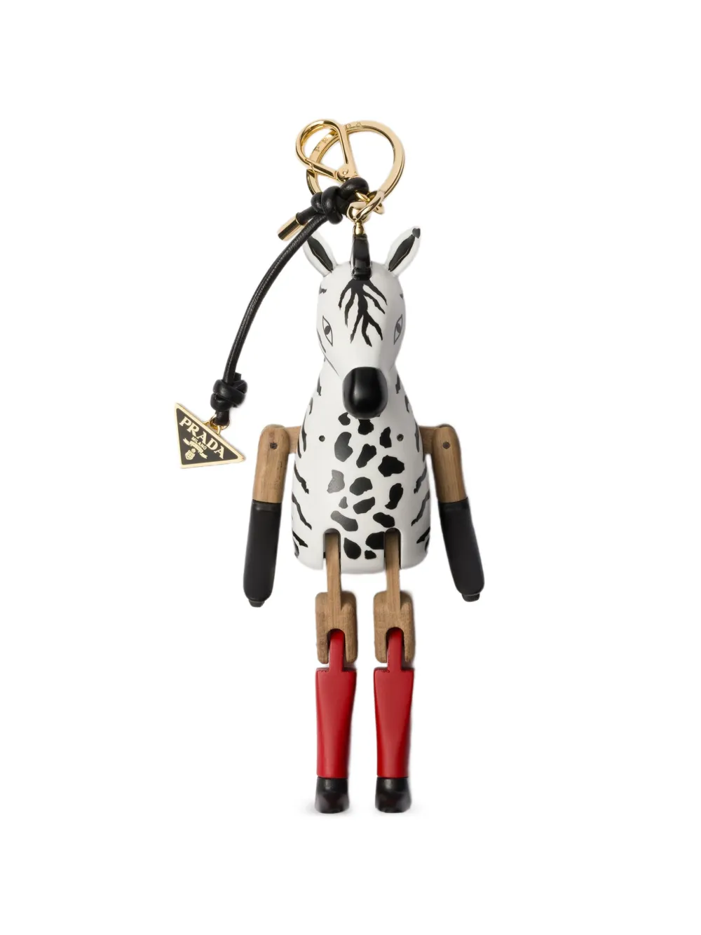 Prada Zebra Triangle Keyring Charm | White | FARFETCH UK