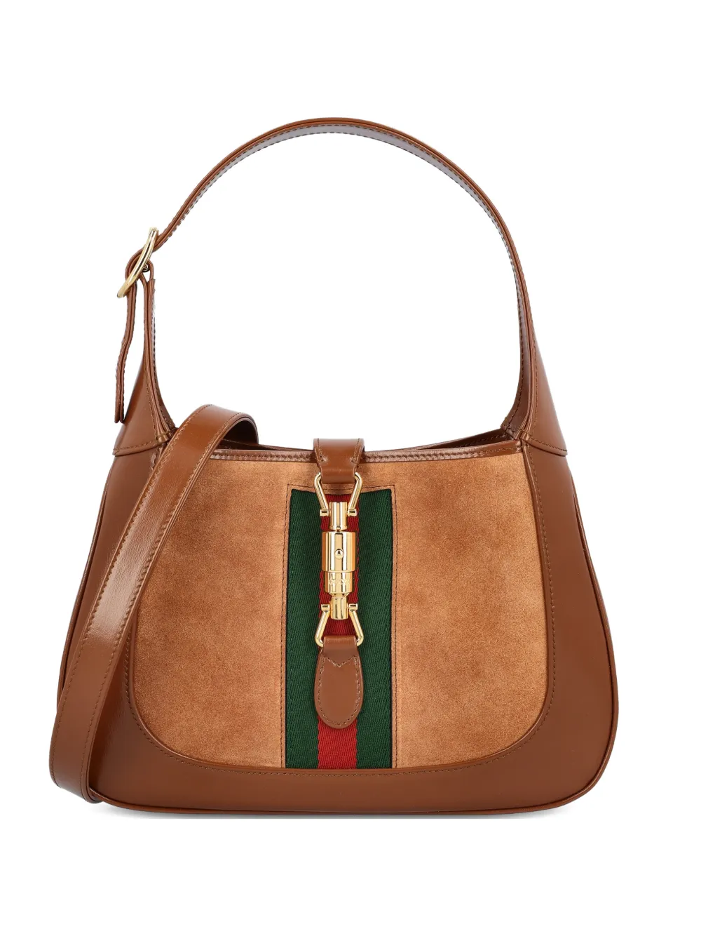 Gucci Web Jackie Leather Bag | ブラウン | FARFETCH JP