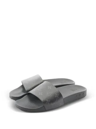 Louis Vuitton Pre-Owned 2021 Monogram Slide Sandals | Black | FARFETCH