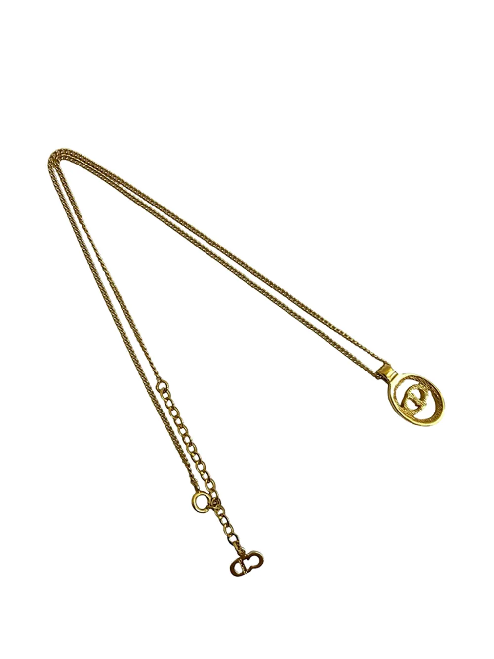 Christian Dior Pre-Owned 1990-2010 Gold Plated CD Logo Pendant Necklace ...