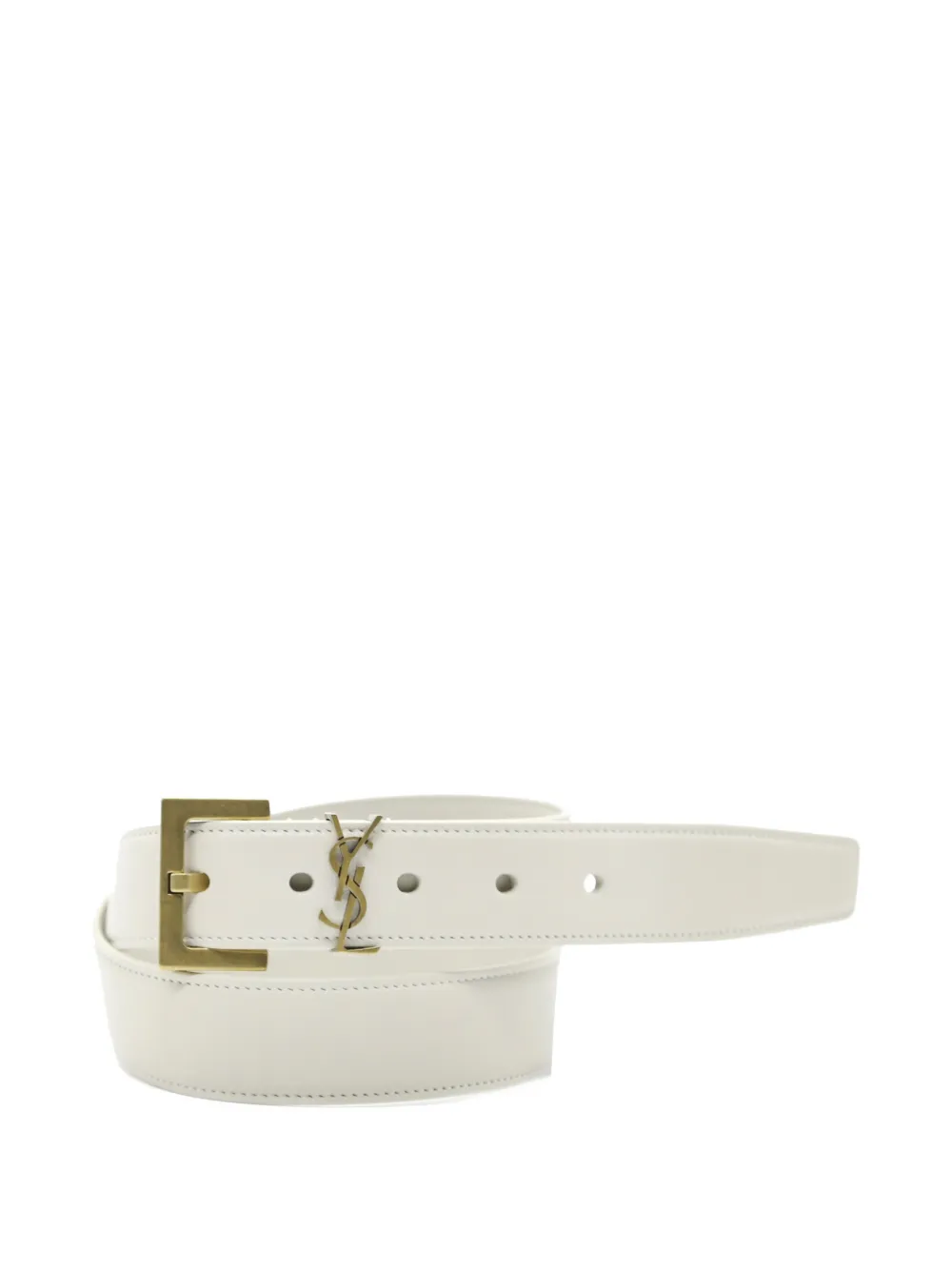 Saint Laurent Cassandre Monogram Buckle Belt | 白色 | FARFETCH CN