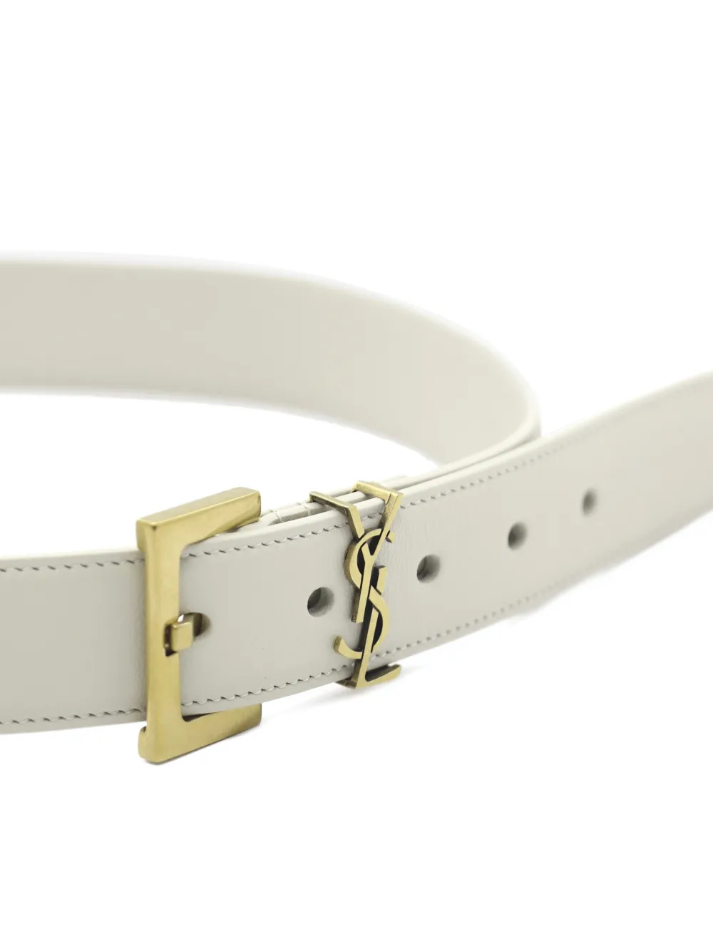 Saint Laurent Cassandre Monogram Buckle Belt | 白色 | FARFETCH CN