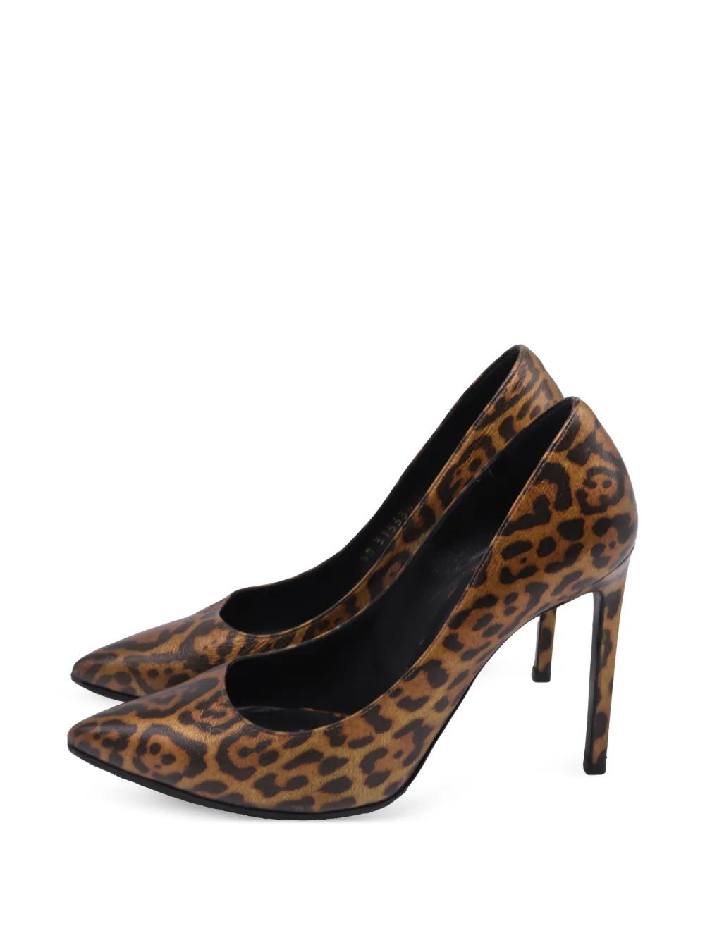 Saint Laurent Pre-Owned 105mm leopard-print pointed-toe Pumps | Brown ...