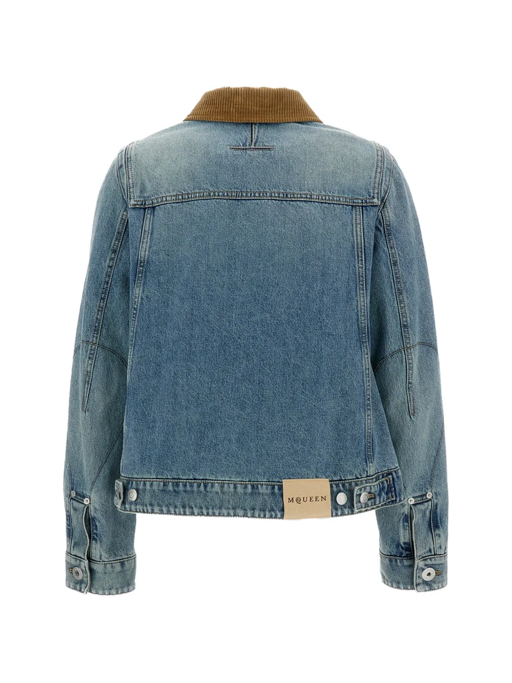 Alexander McQueen corduroy-collar Denim Jacket | Blue | FARFETCH