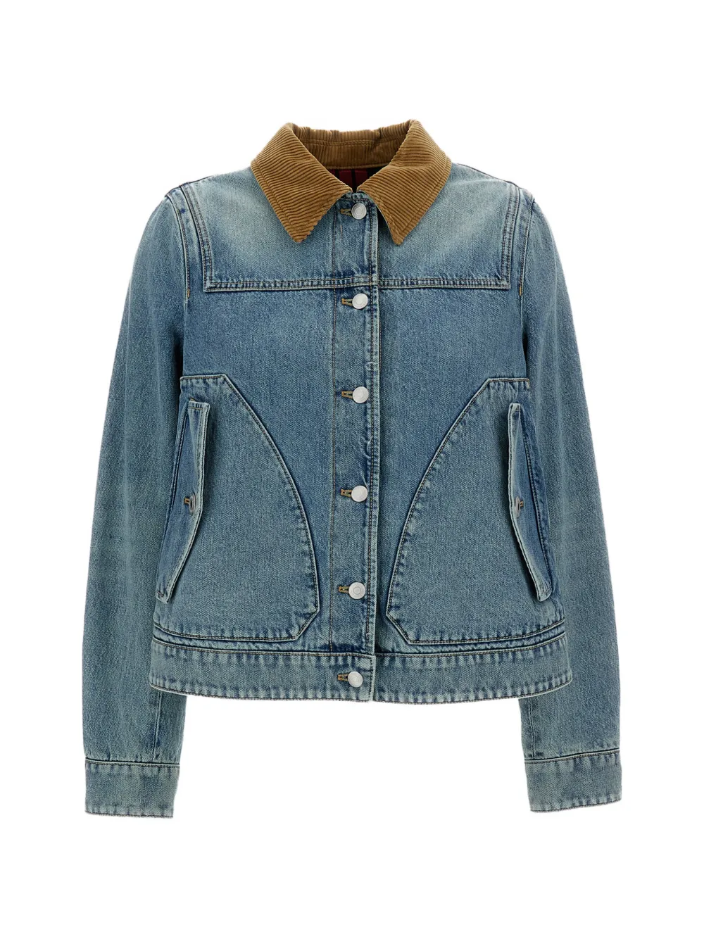 Alexander McQueen corduroy-collar Denim Jacket | Blue | FARFETCH