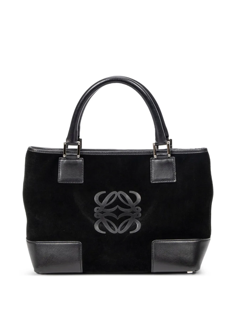 Loewe Pre-Owned logo-embroidered Small Tote Bag | Black | FARFETCH UK