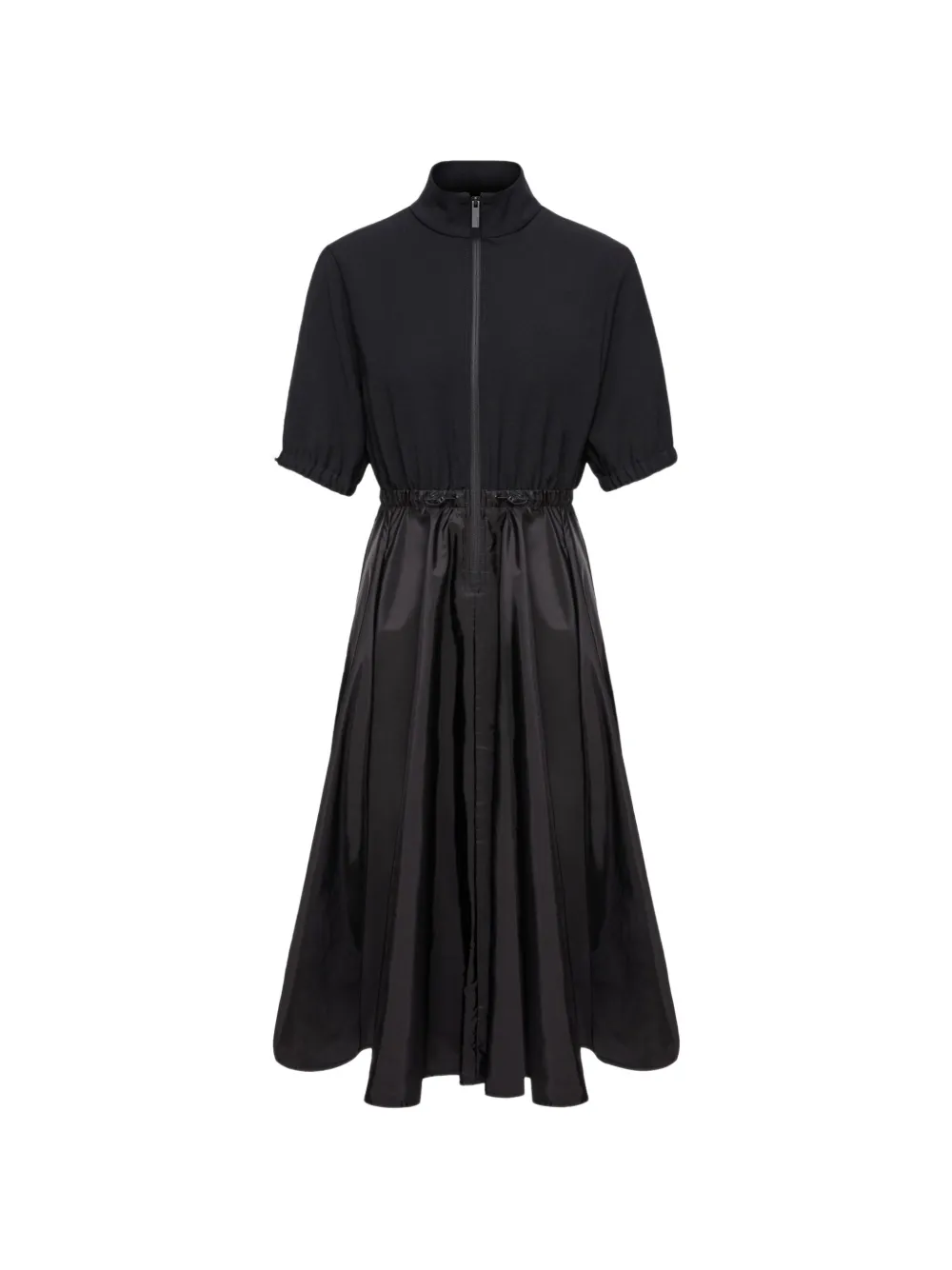 Moncler Logo Patch Midi Dress | Black | FARFETCH