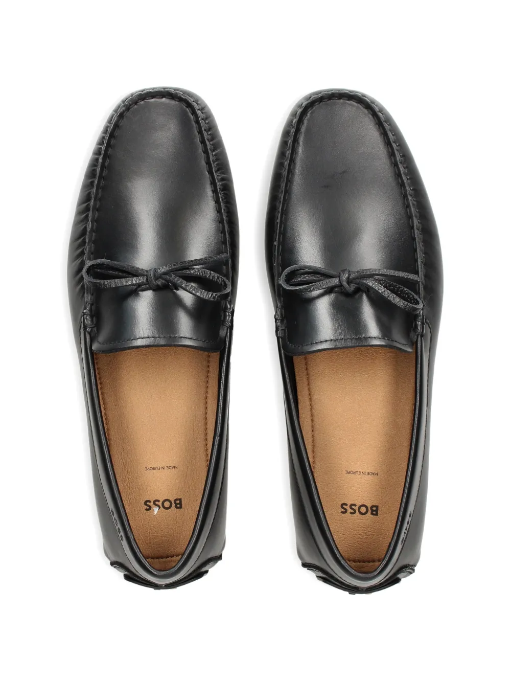 BOSS bow detail boat shoes Zwart - Schoenen.nl