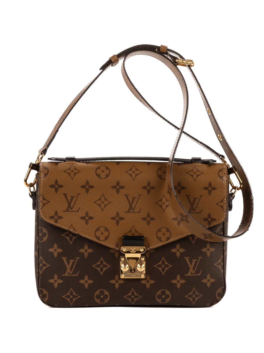 Louis Vuitton Pre-Owned MM Monogram turn-lock Shoulder Bag | Brown ...